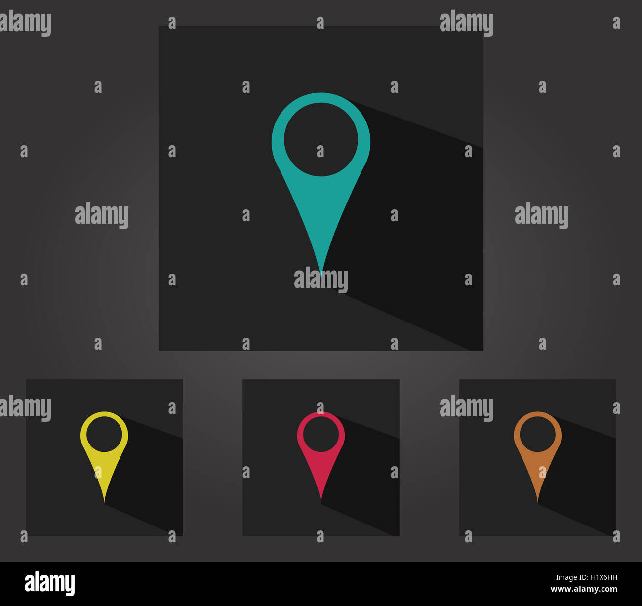 set of map navigation icons Stock Photo - Alamy