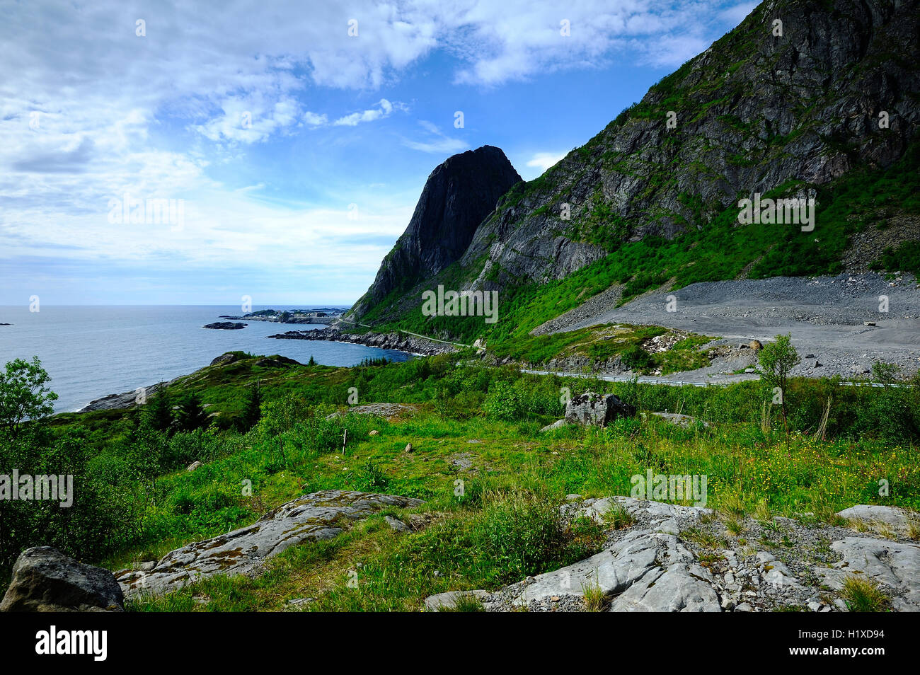The road down to the headland Stock Photo - Alamy