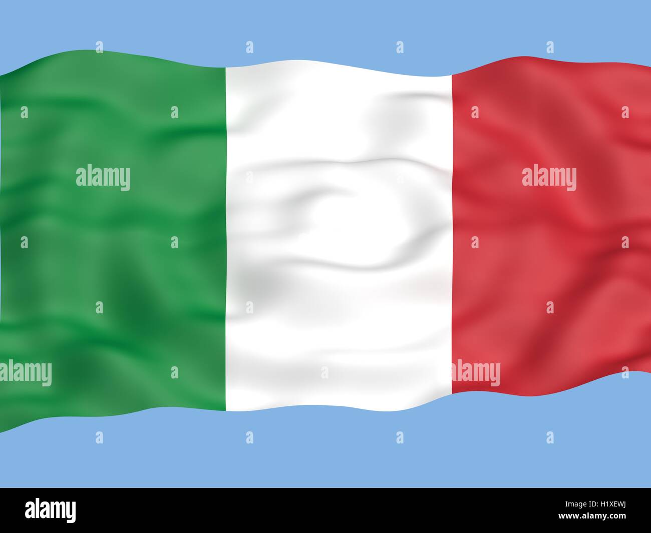 Flag of italy waving in the wind Stock Photo - Alamy