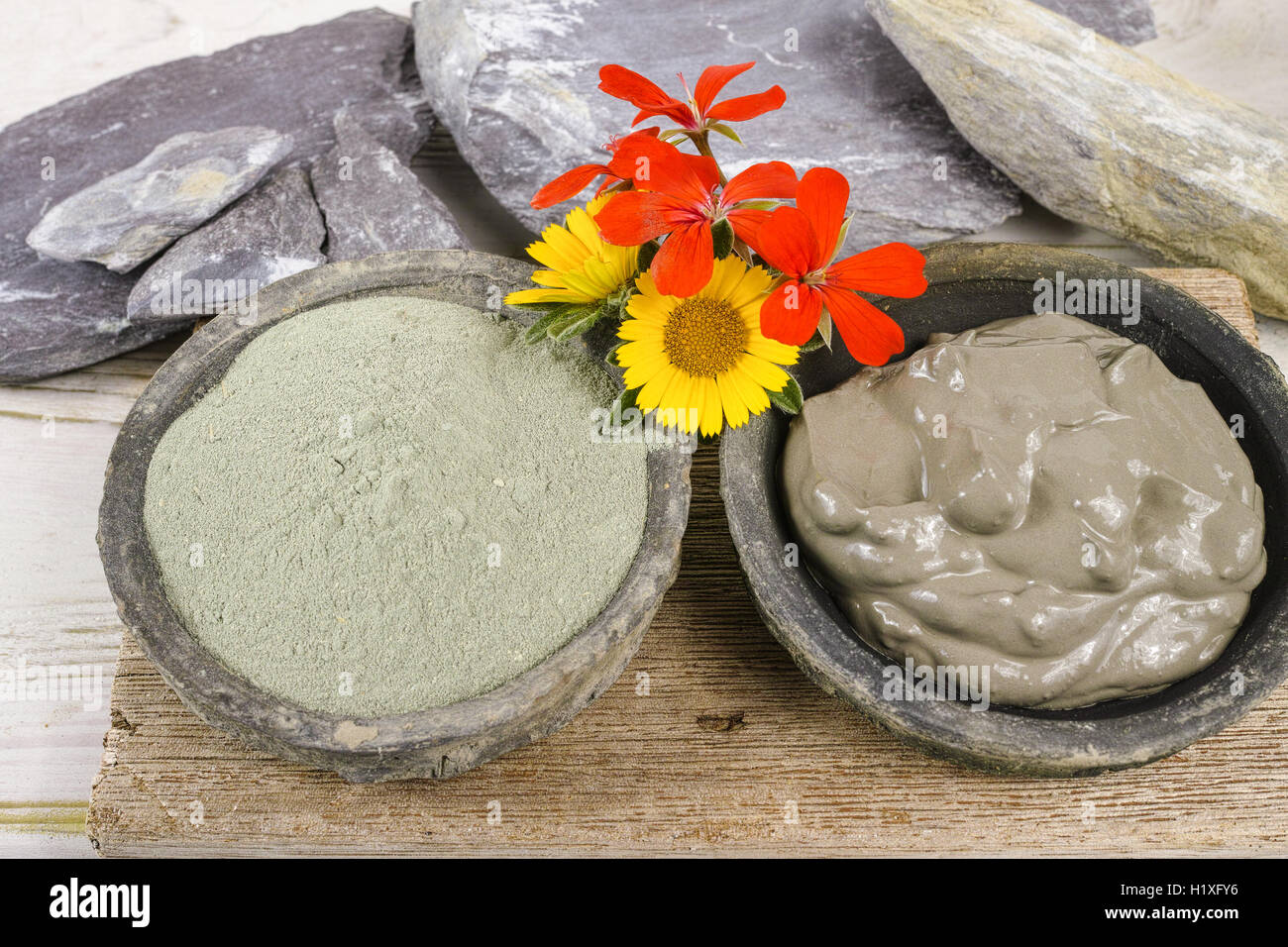 Ancient minerals - green clay powder and mud mask for spa, beauty ...