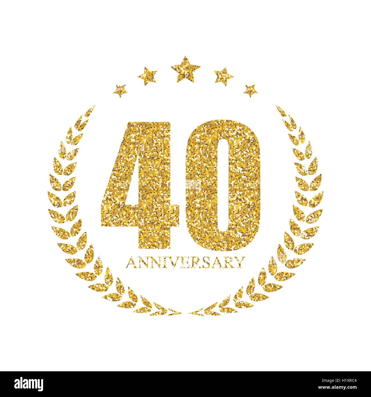 Template Logo 40 Years Anniversary Vector Illustration Stock Vector ...