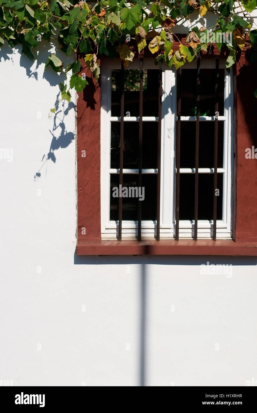 Nostalgic window with iron bars Stock Photo - Alamy