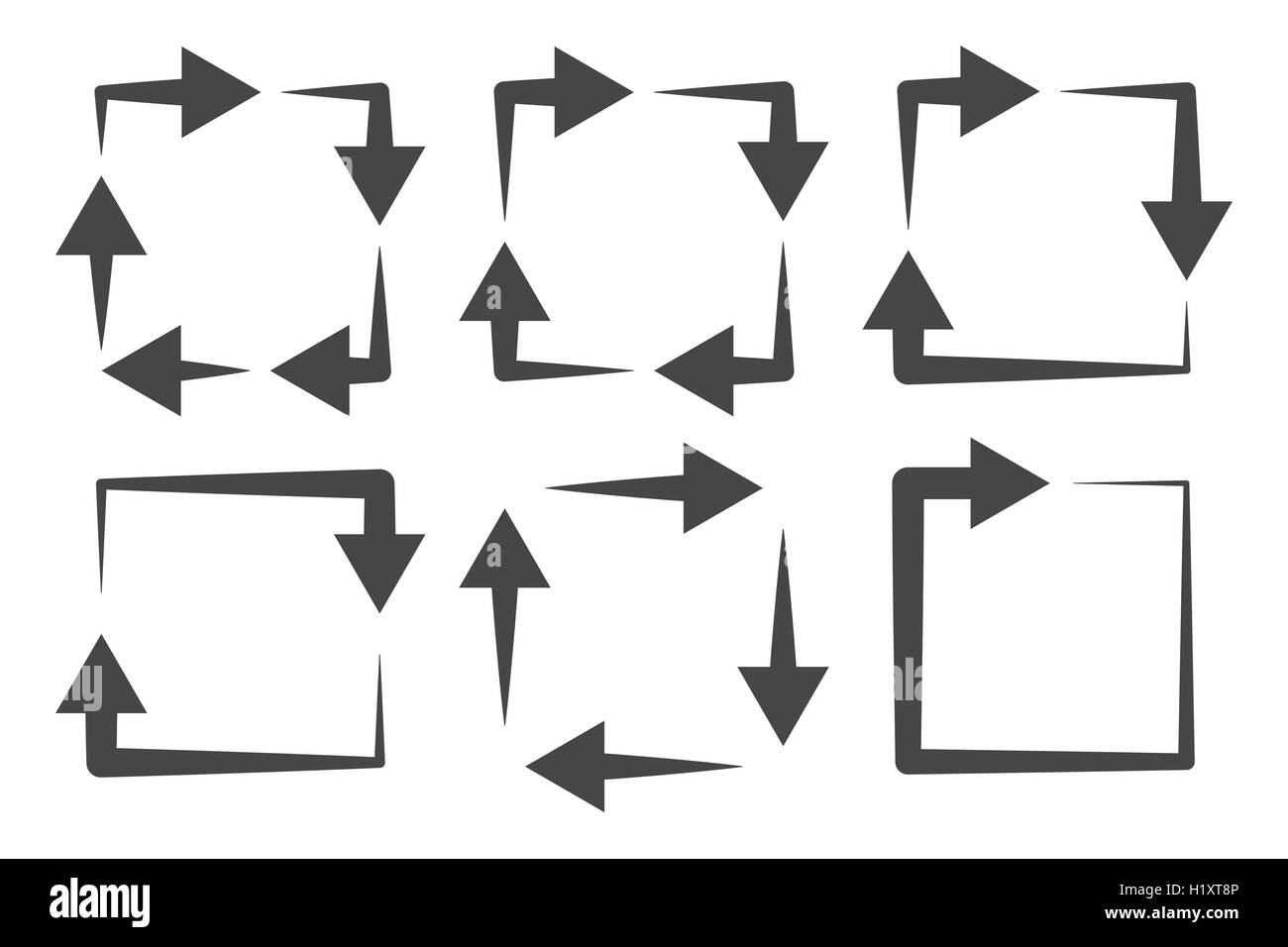 Square arrows icon set Stock Vector Image & Art - Alamy