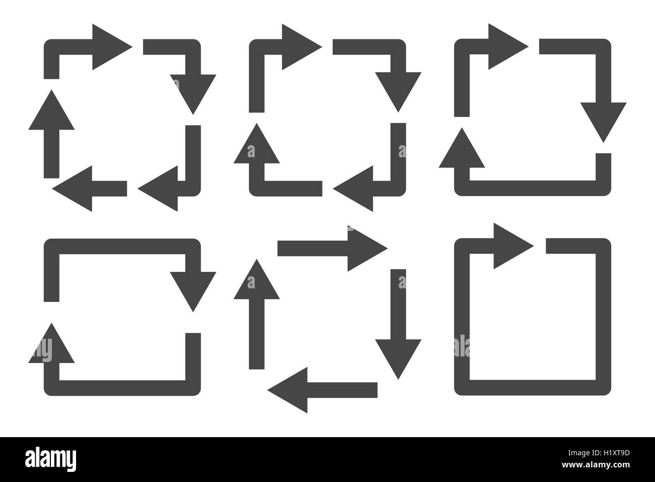 Square arrows icon set Stock Vector Image & Art - Alamy