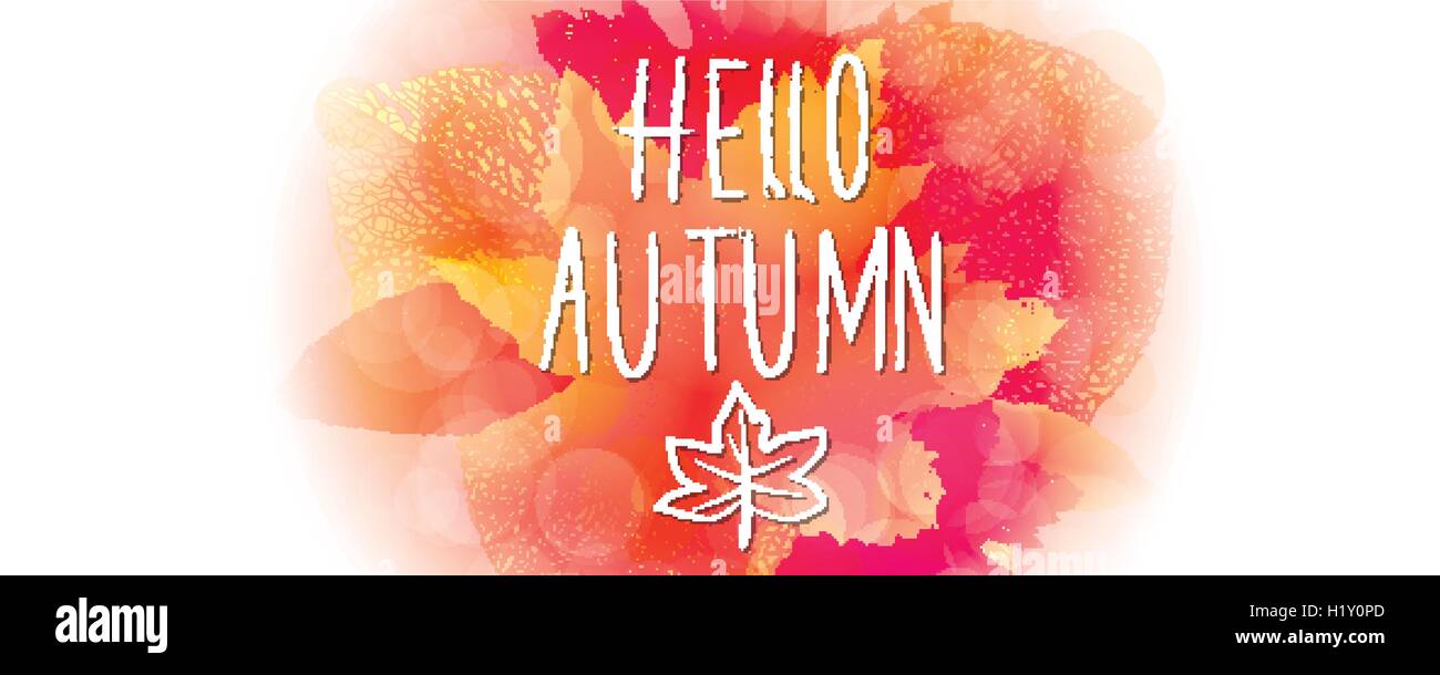 Hello autumn leaves and colors vector background Stock Vector Image ...