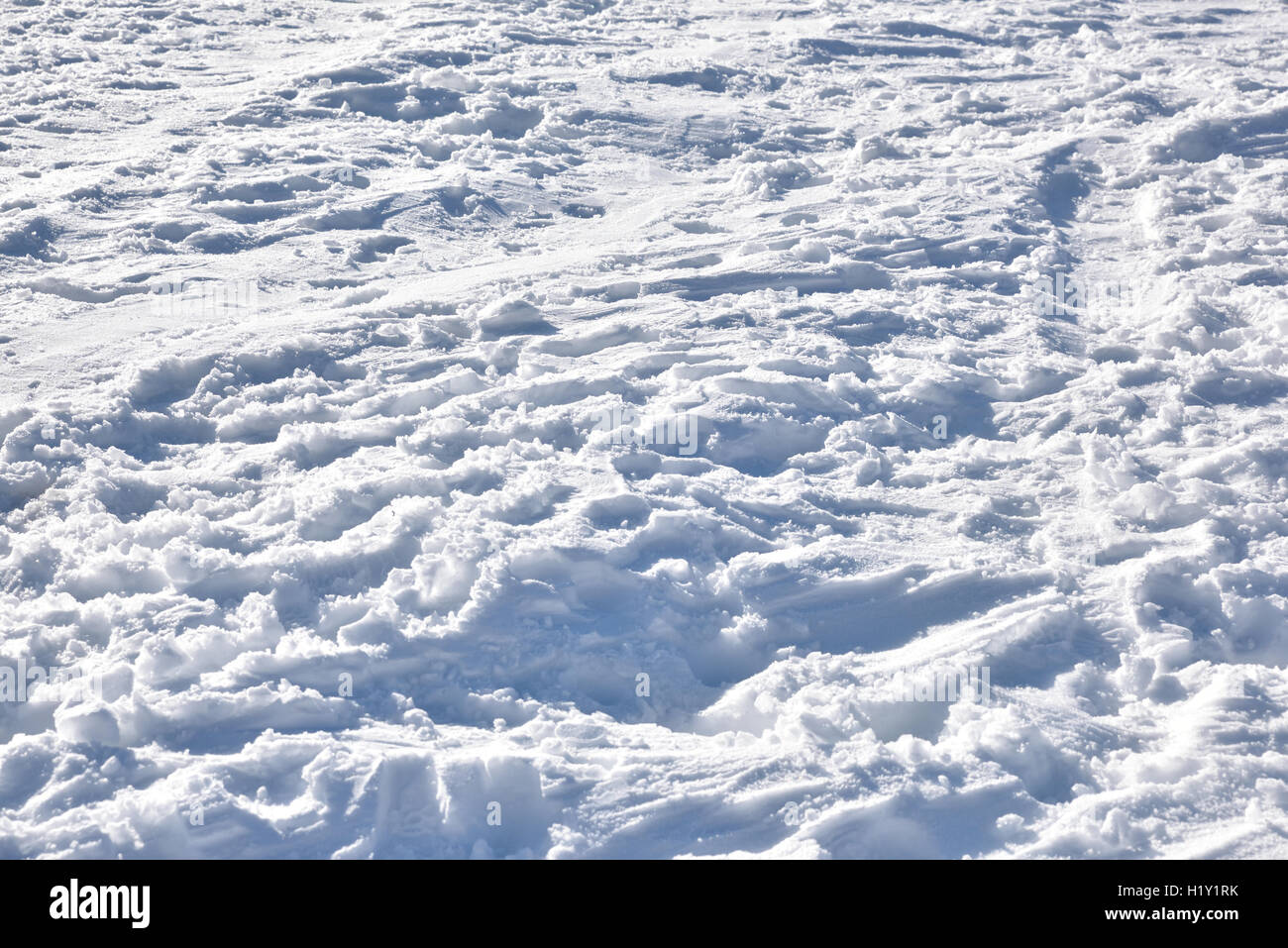 Overall texture of snowy ground. elevated view Stock Photo - Alamy