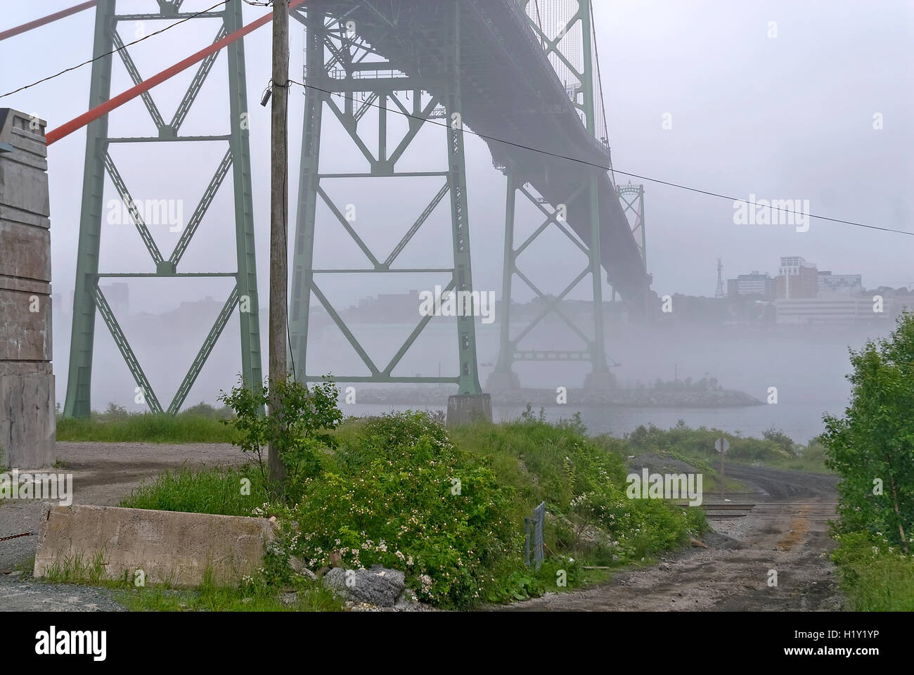 bridge in fog Stock Photo - Alamy