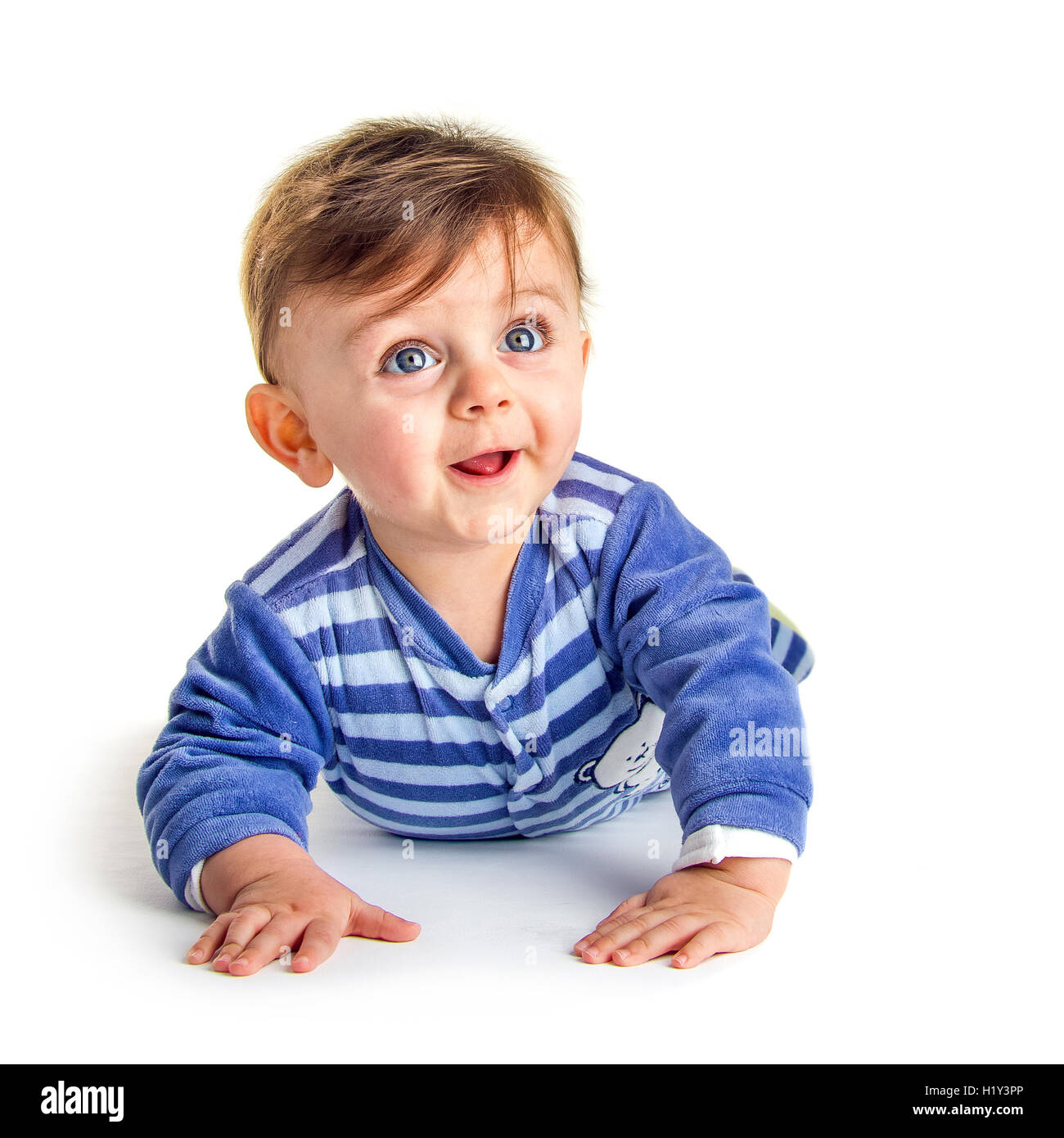 Baby looking up Stock Photo - Alamy