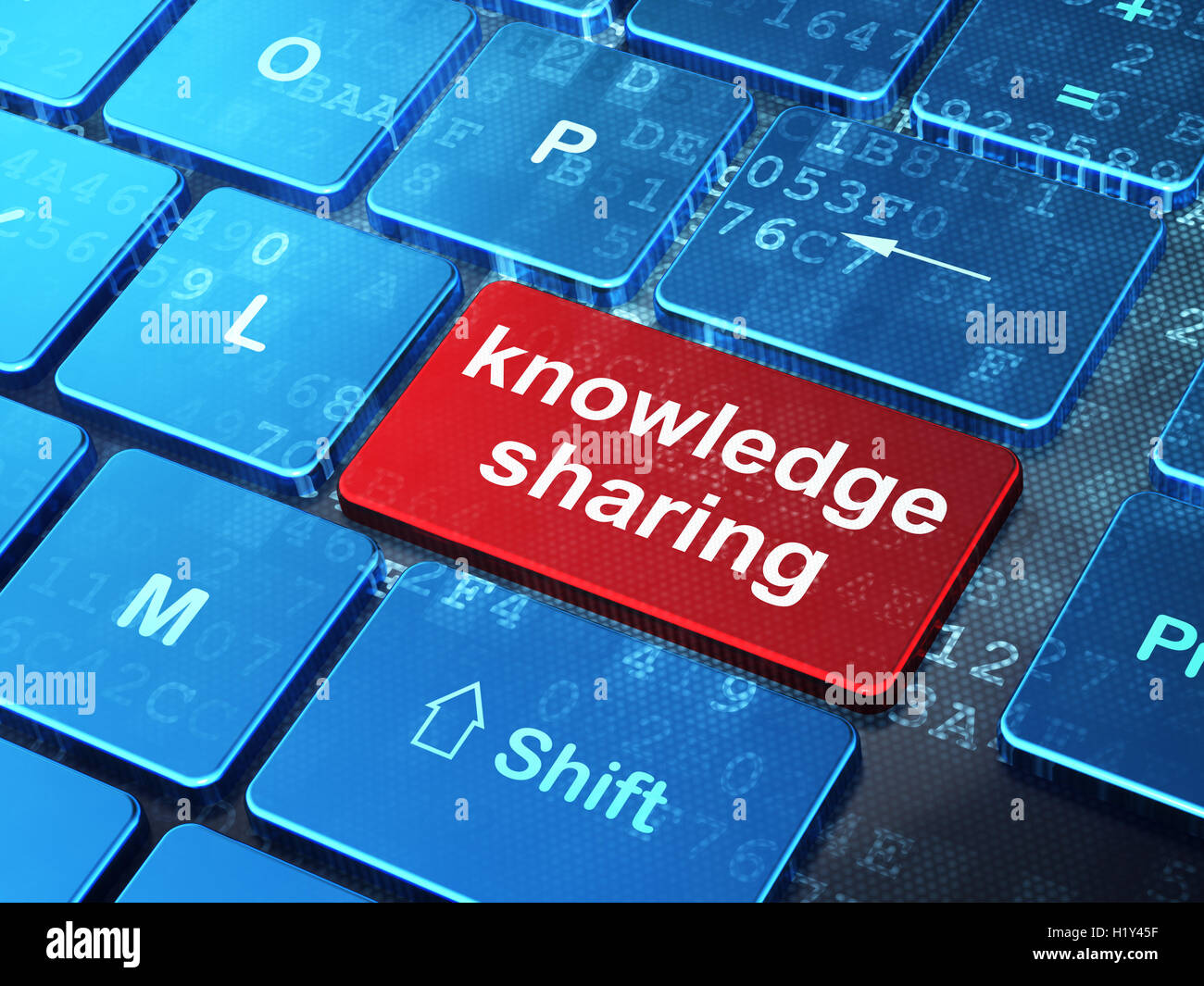 Education concept: Knowledge Sharing on computer keyboard background ...