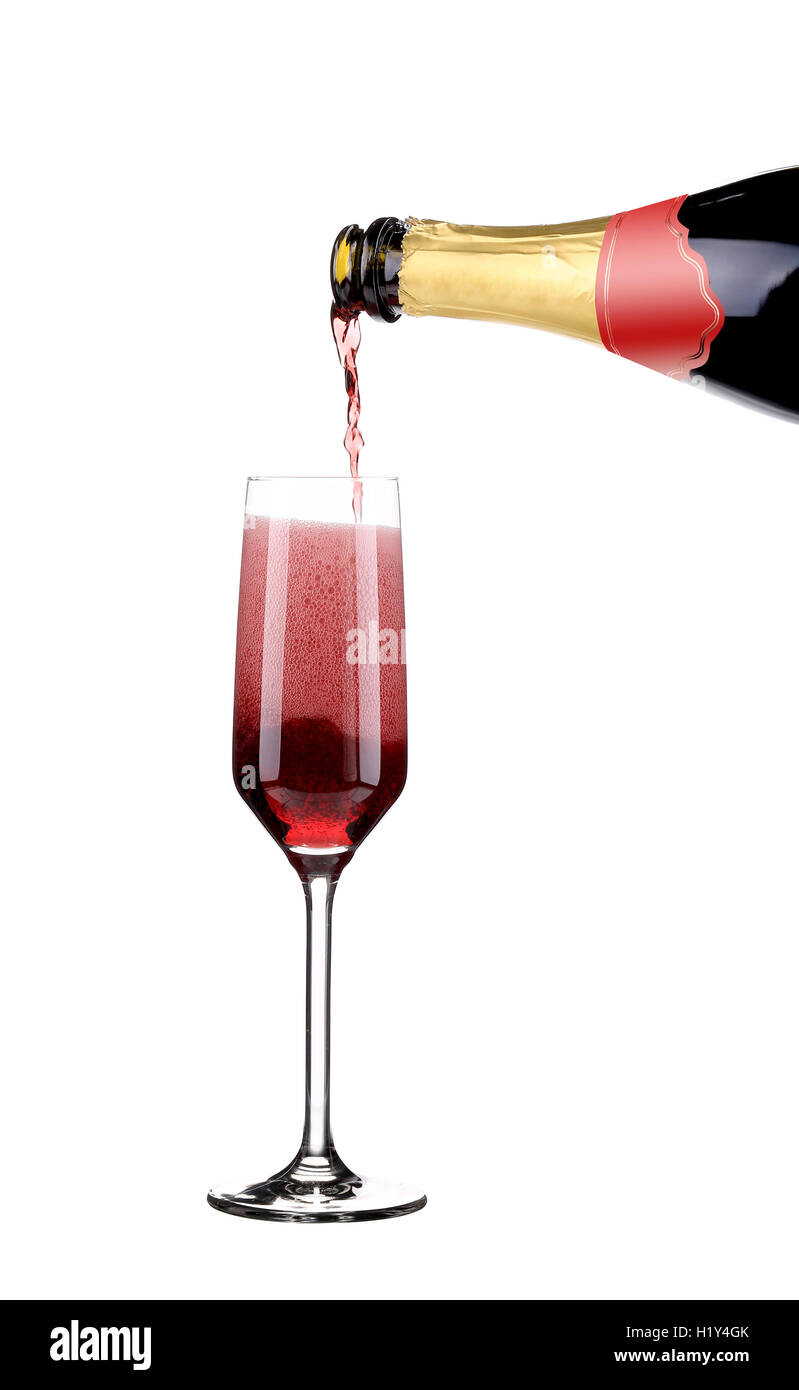 Red champagne pouring in a glass Stock Photo - Alamy