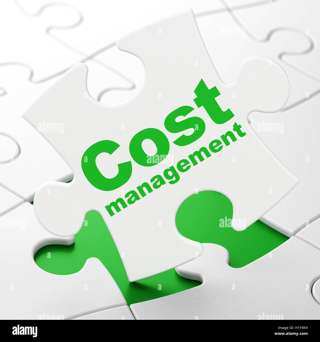 Finance concept: Cost Management on puzzle background Stock Photo - Alamy