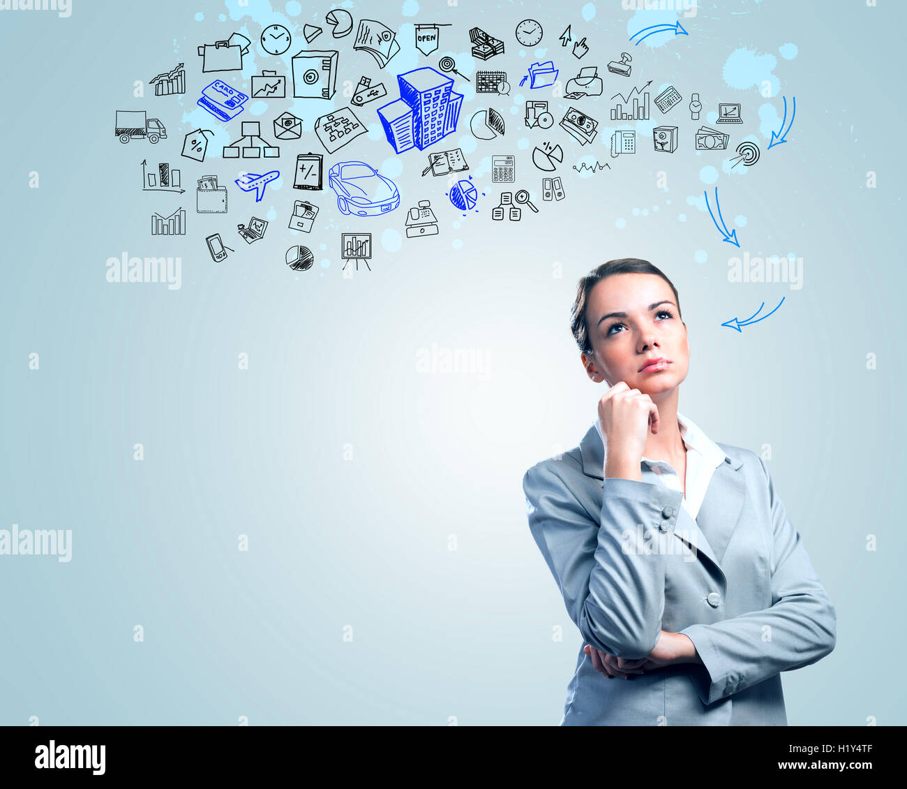 thinking business woman Stock Photo - Alamy