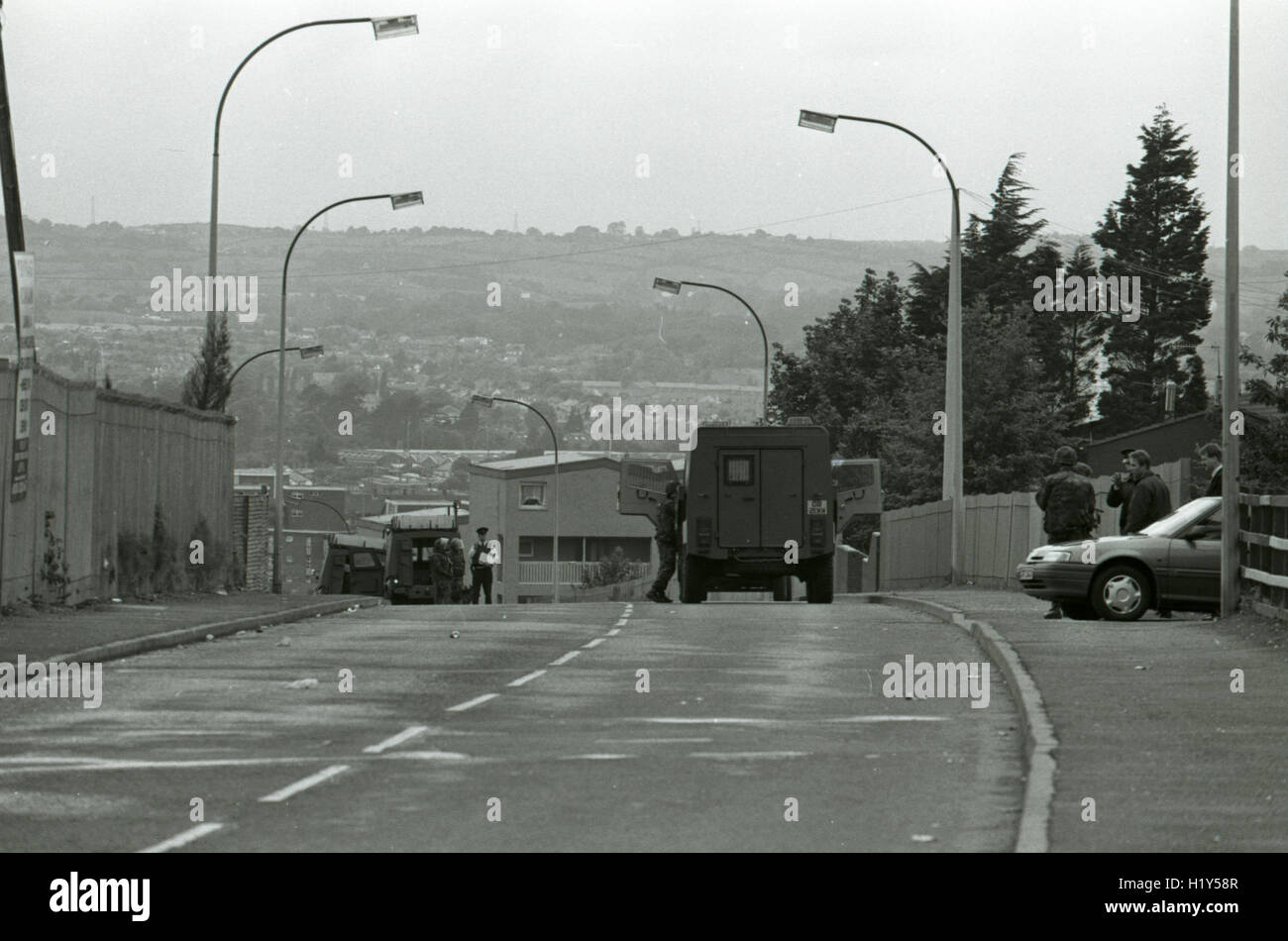 old black and white image showing the Royal Ulster Constabulary (RUC ...