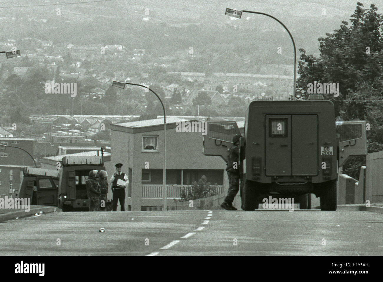old black and white image showing the Royal Ulster Constabulary (RUC ...