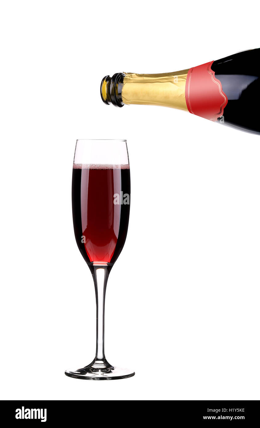 Shampagne bottle and full glass Stock Photo - Alamy