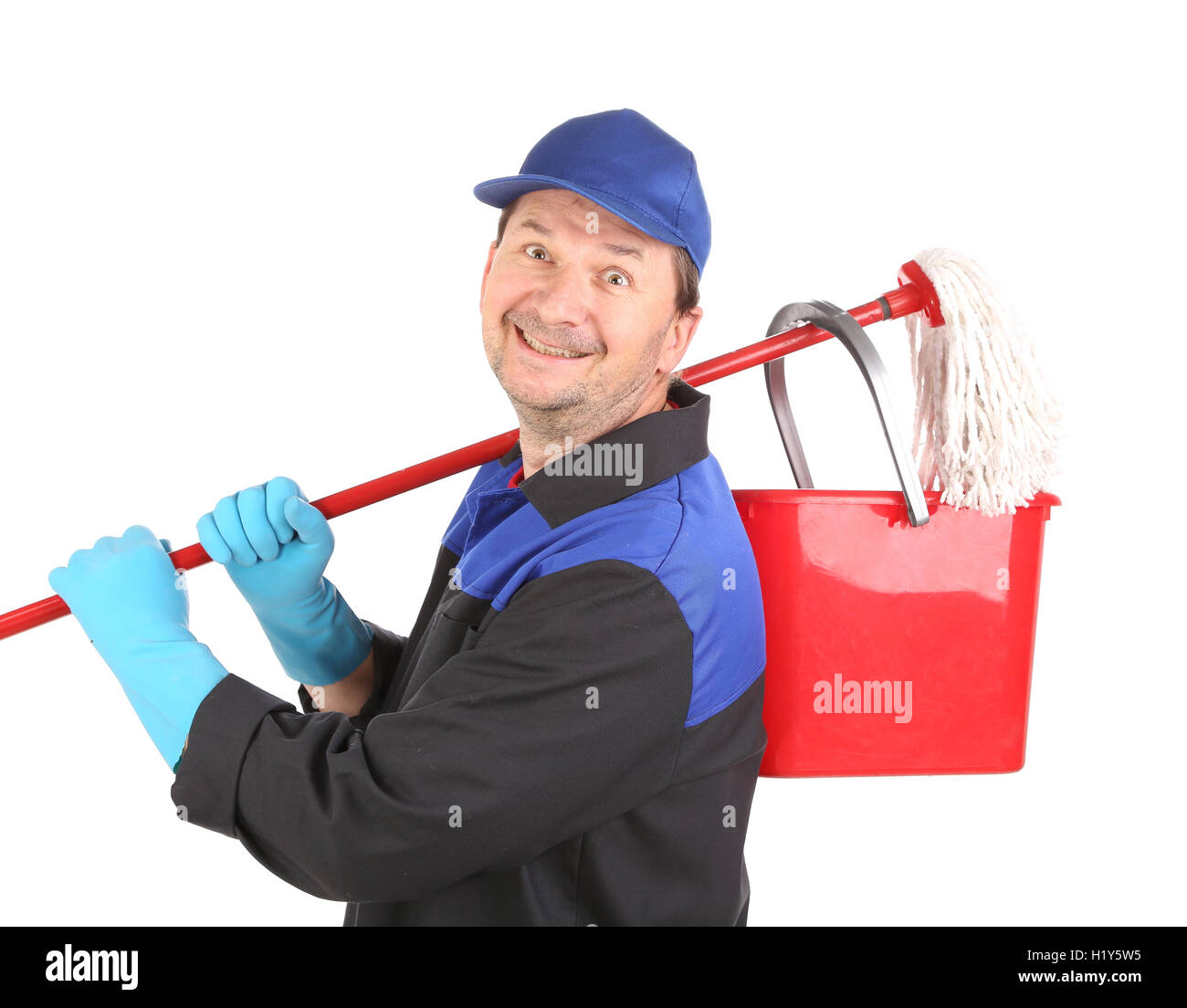 Broom bucket sign hi-res stock photography and images - Alamy