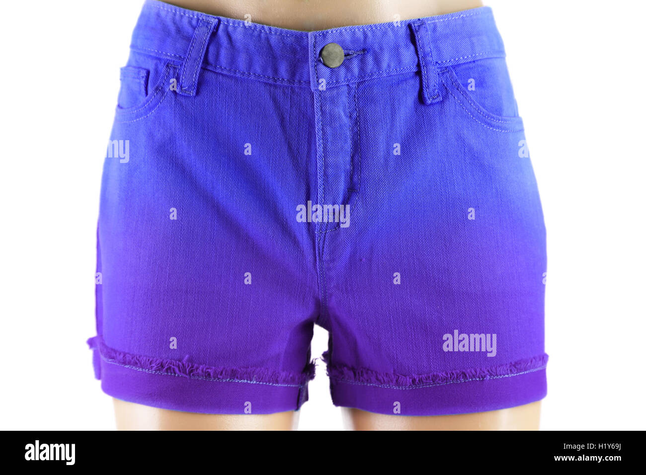 Blue women jeans shorts Stock Photo - Alamy