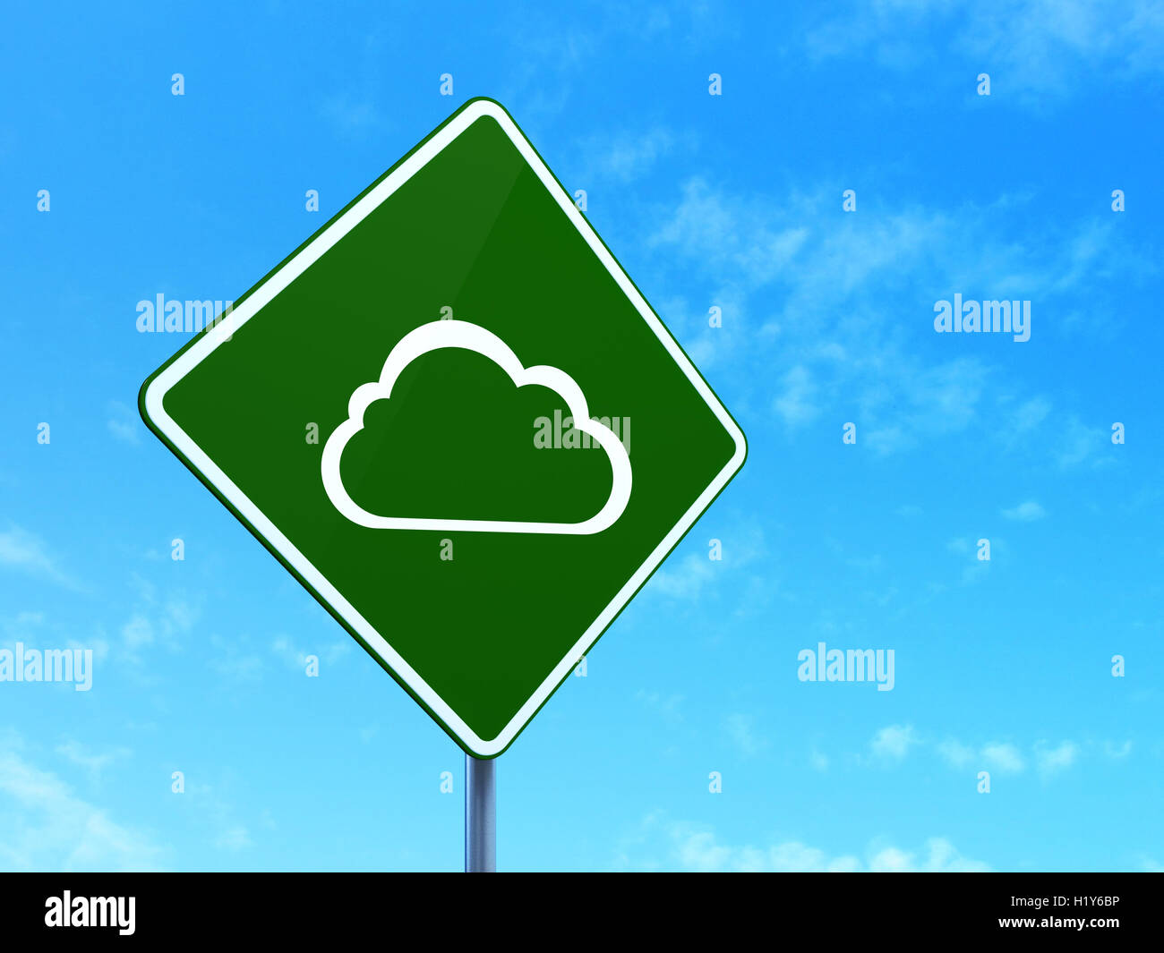 Cloud networking concept: Cloud on road sign background Stock Photo - Alamy