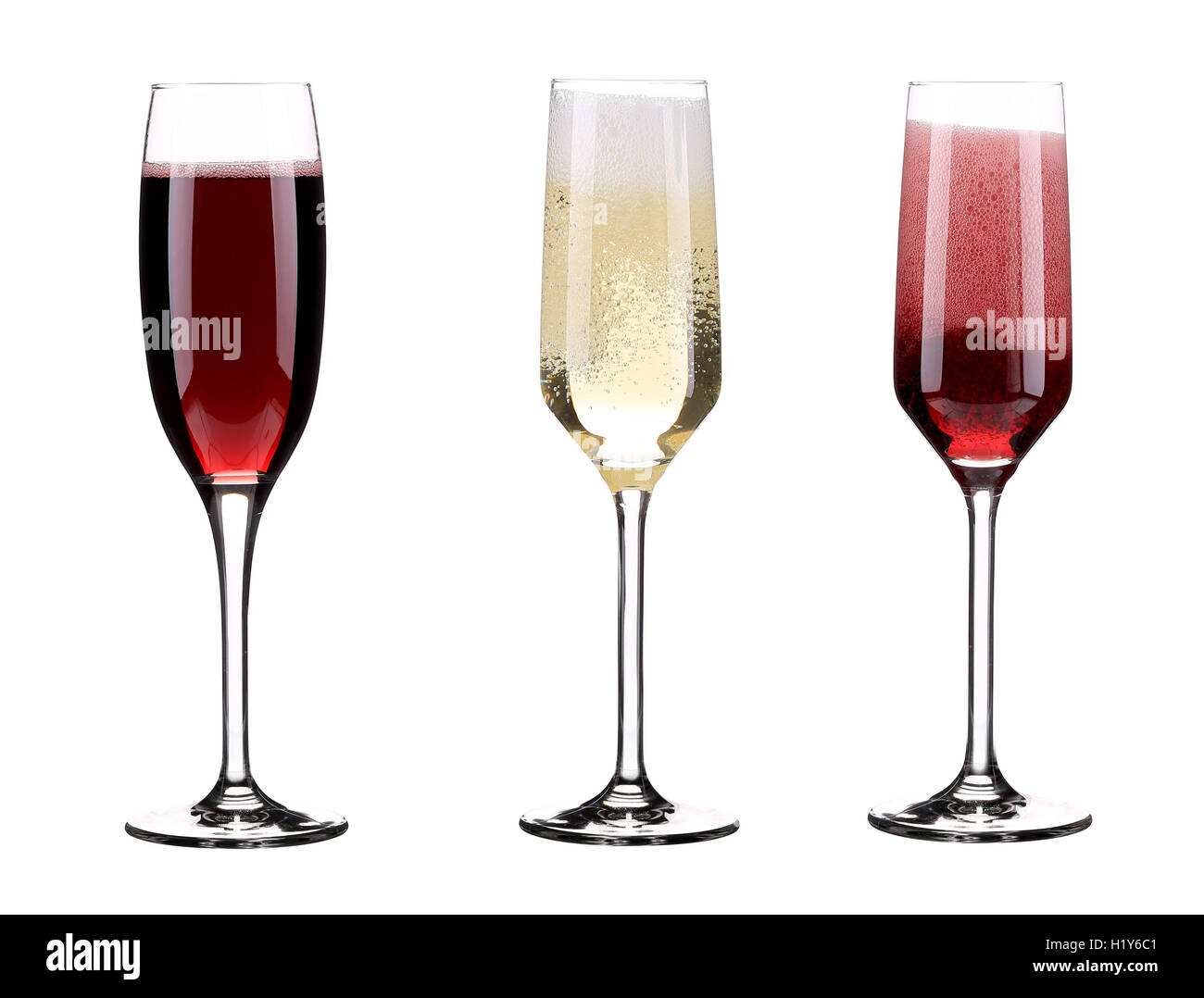 Three glasses of champagne Stock Photo - Alamy