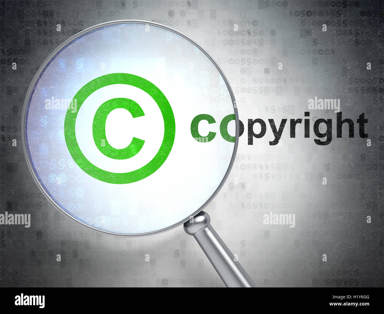 Law concept: Copyright and Copyright with optical glass Stock Photo - Alamy