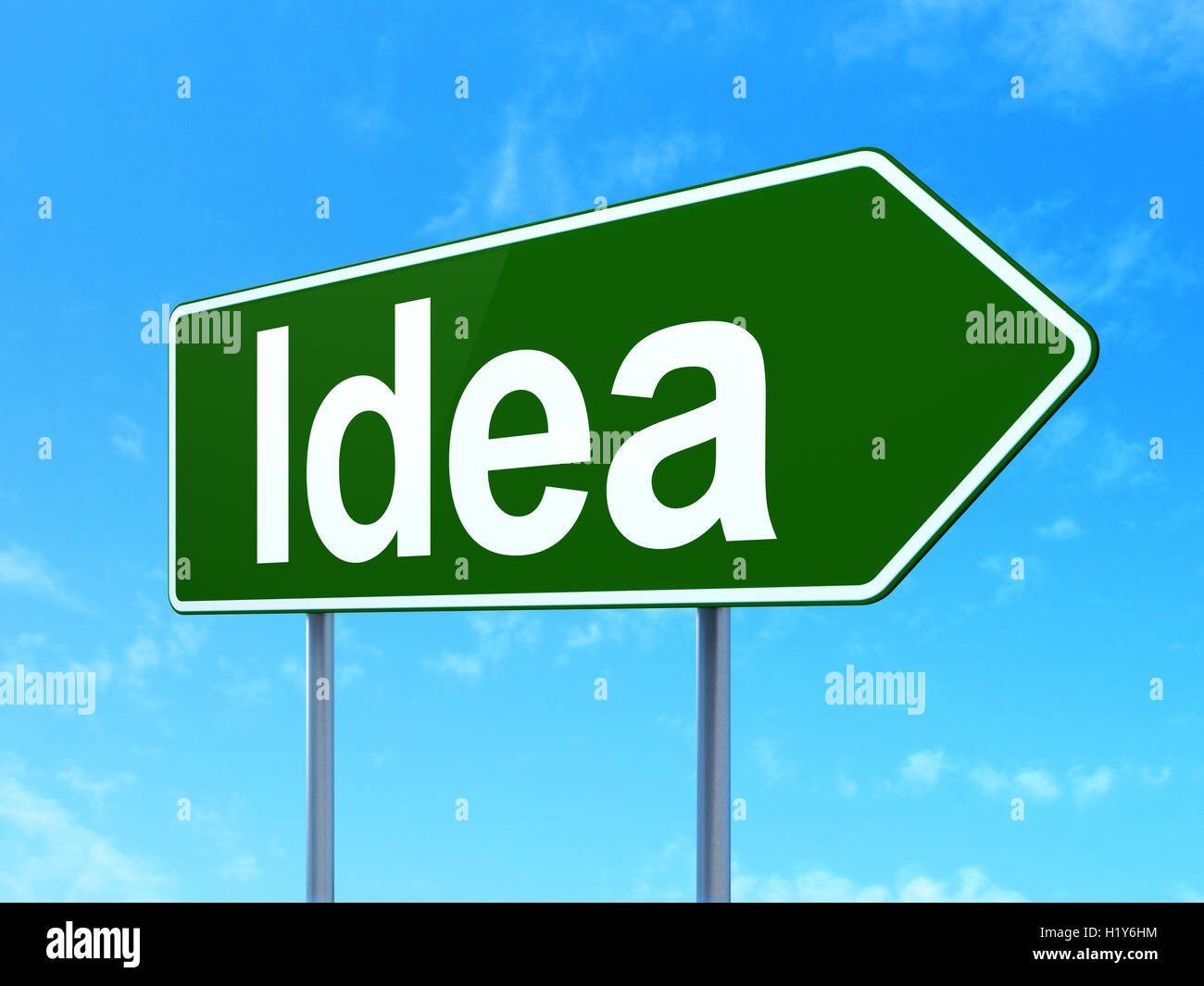 Advertising concept: Idea on road sign background Stock Photo - Alamy