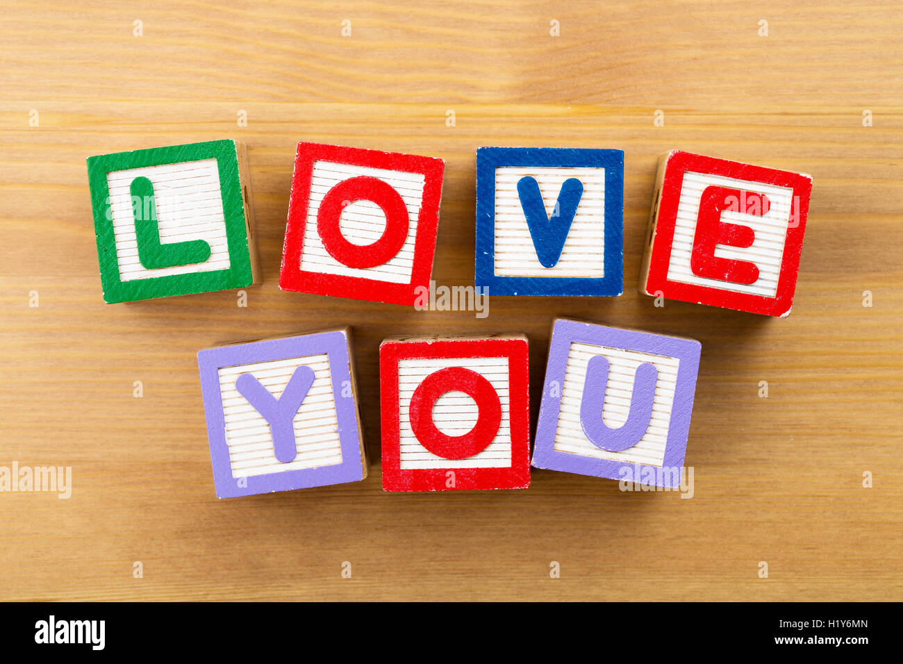 Love you toy block Stock Photo - Alamy
