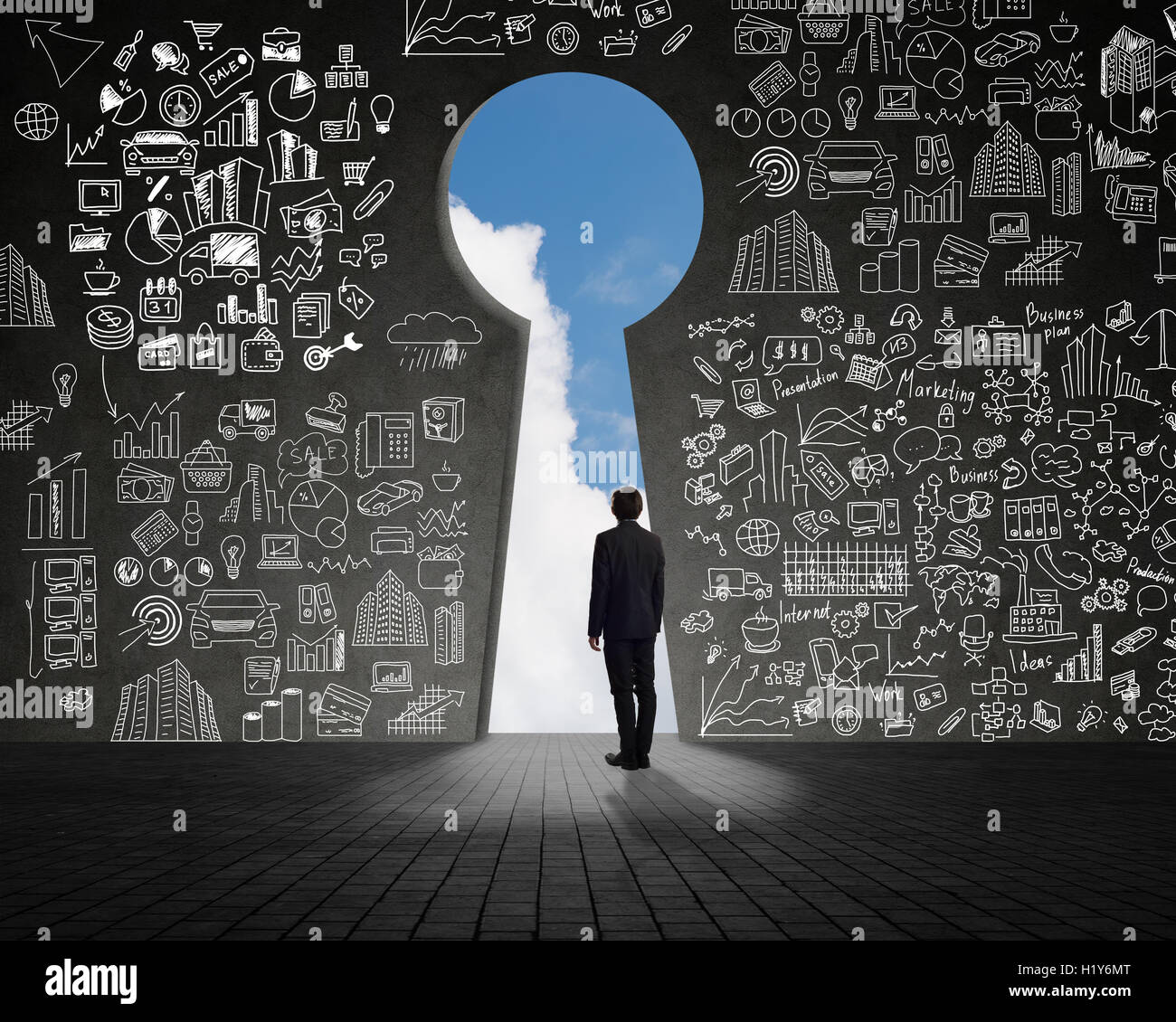 businessman standing at the exit Stock Photo - Alamy