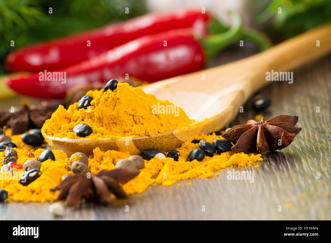 close-up of Asian spices Stock Photo - Alamy
