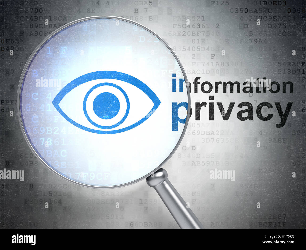 Privacy concept: Eye and Information Privacy with optical glass Stock ...
