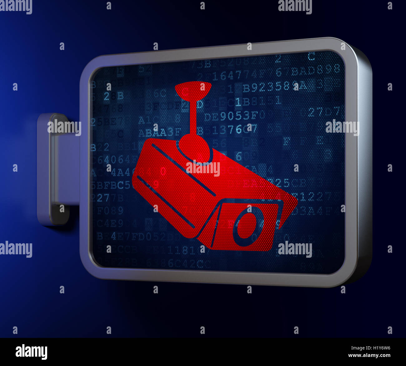 Security concept: Cctv Camera on billboard background Stock Photo - Alamy