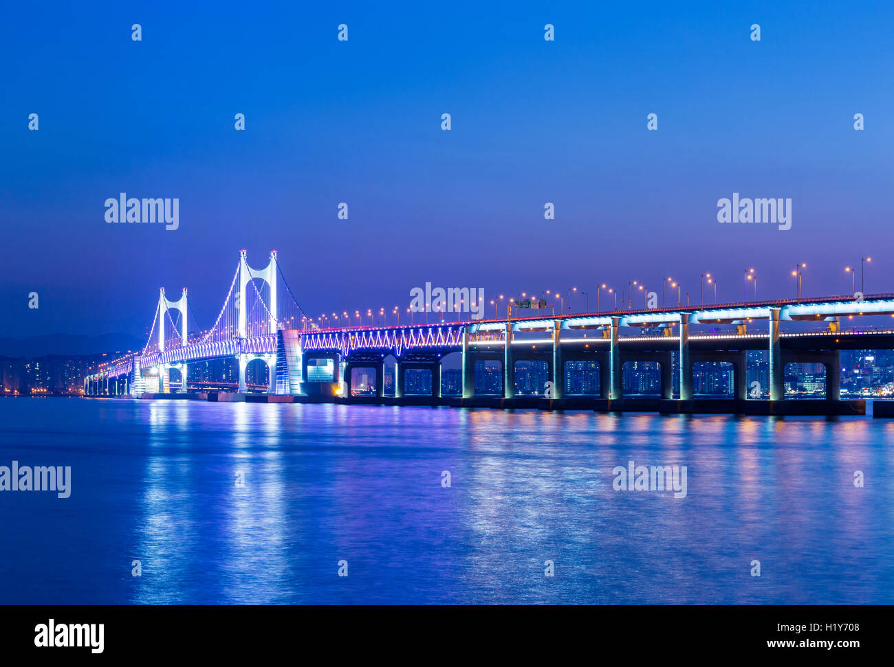 Busan and suspension bridge Stock Photo - Alamy