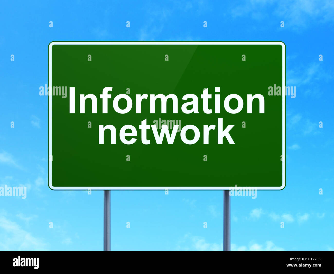 Information concept: Information Network on road sign background Stock ...