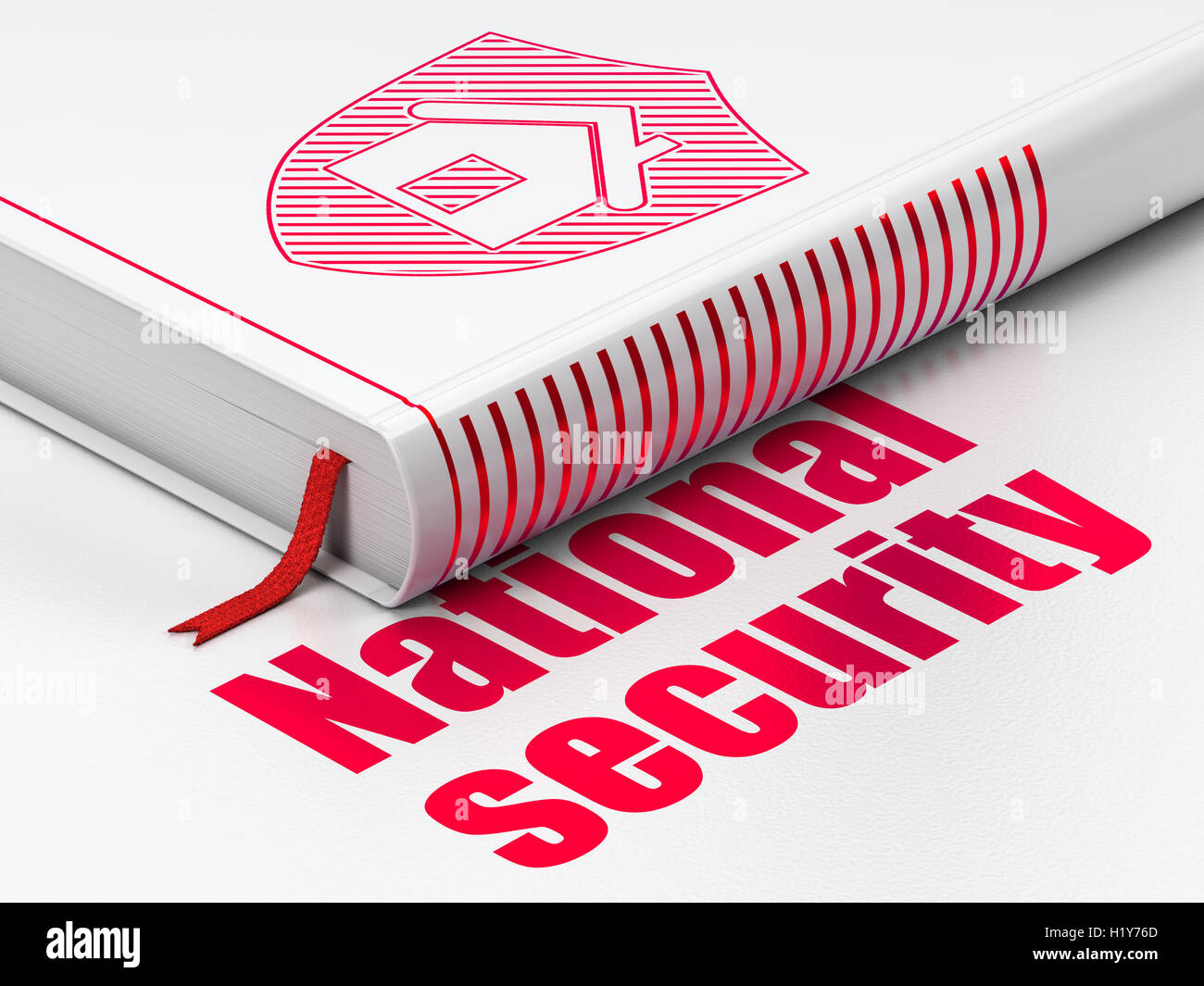 Protection concept: book Shield, National Security on white background ...