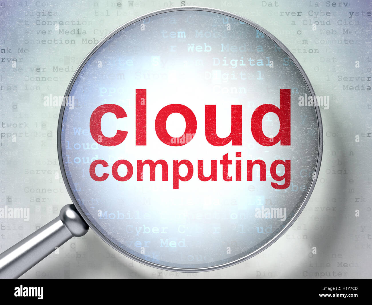 Cloud computing concept: Cloud Computing with optical glass Stock Photo ...