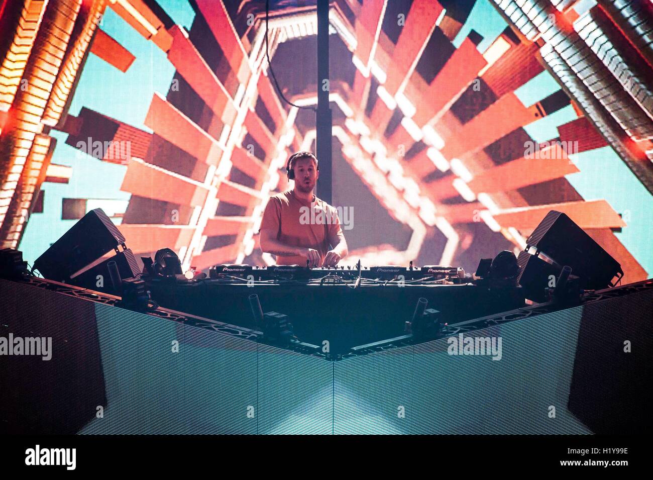 Calvin Harris performs live on stage as part of the Apple Music ...
