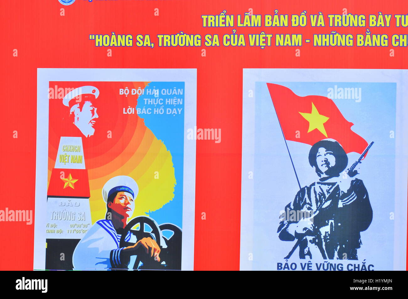 Nha Trang, Vietnam - July 11, 2015: A propaganda poster about ...