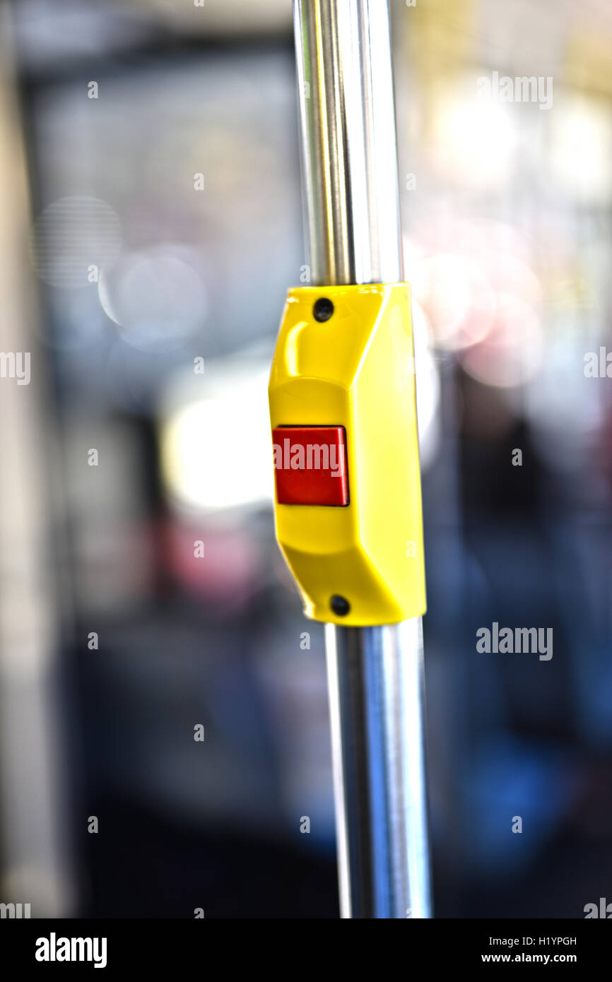 Bus stop button in the beautiful Sydney Stock Photo - Alamy