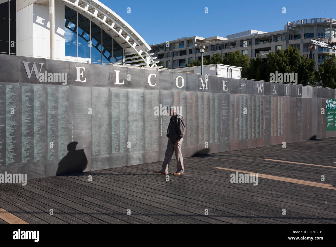 The Welcome Wall at the Australian National Maritime Museum stands in ...