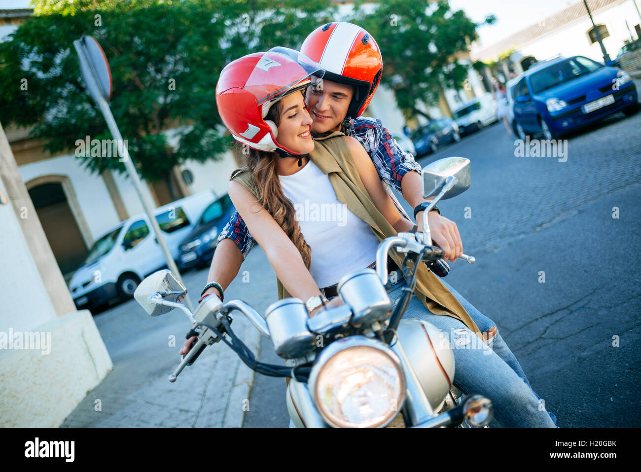Motorbike for two lovers hi-res stock photography and images - Alamy