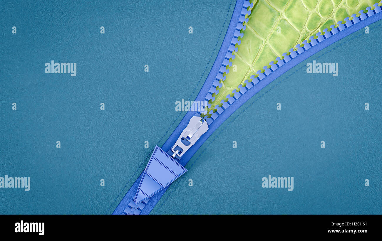 Opened zip, 3D Rendering Stock Photo - Alamy