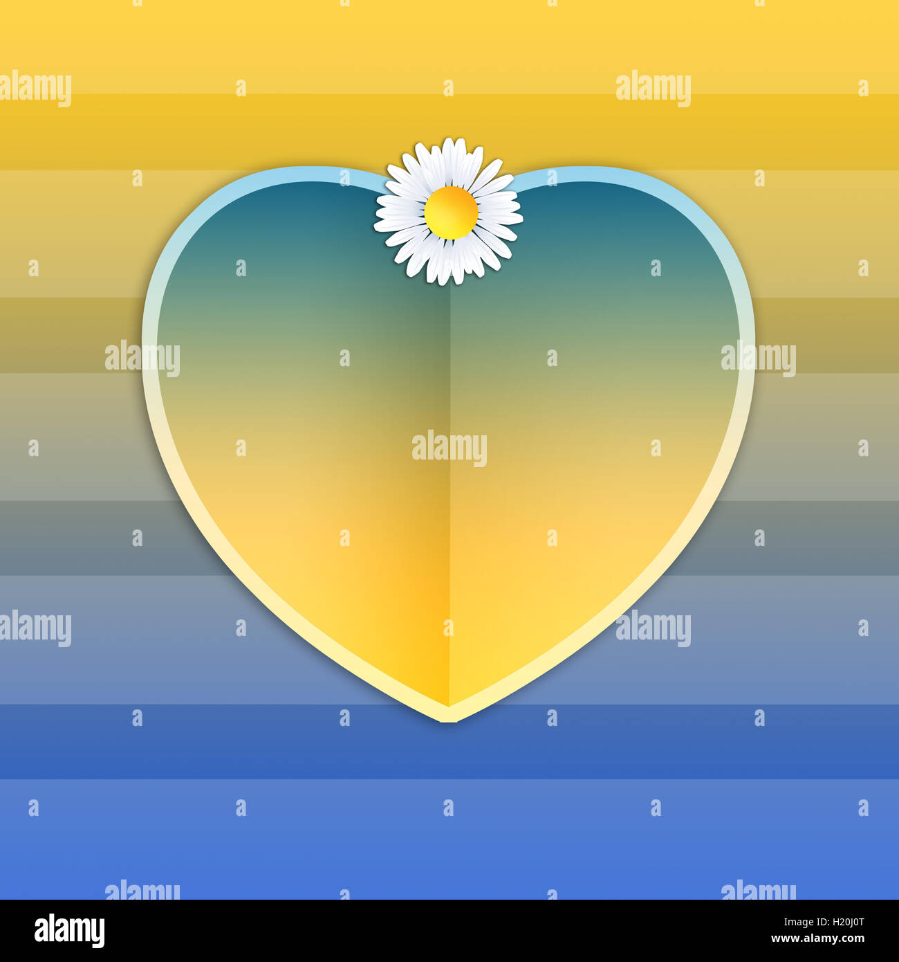 heart with daisy Stock Photo - Alamy