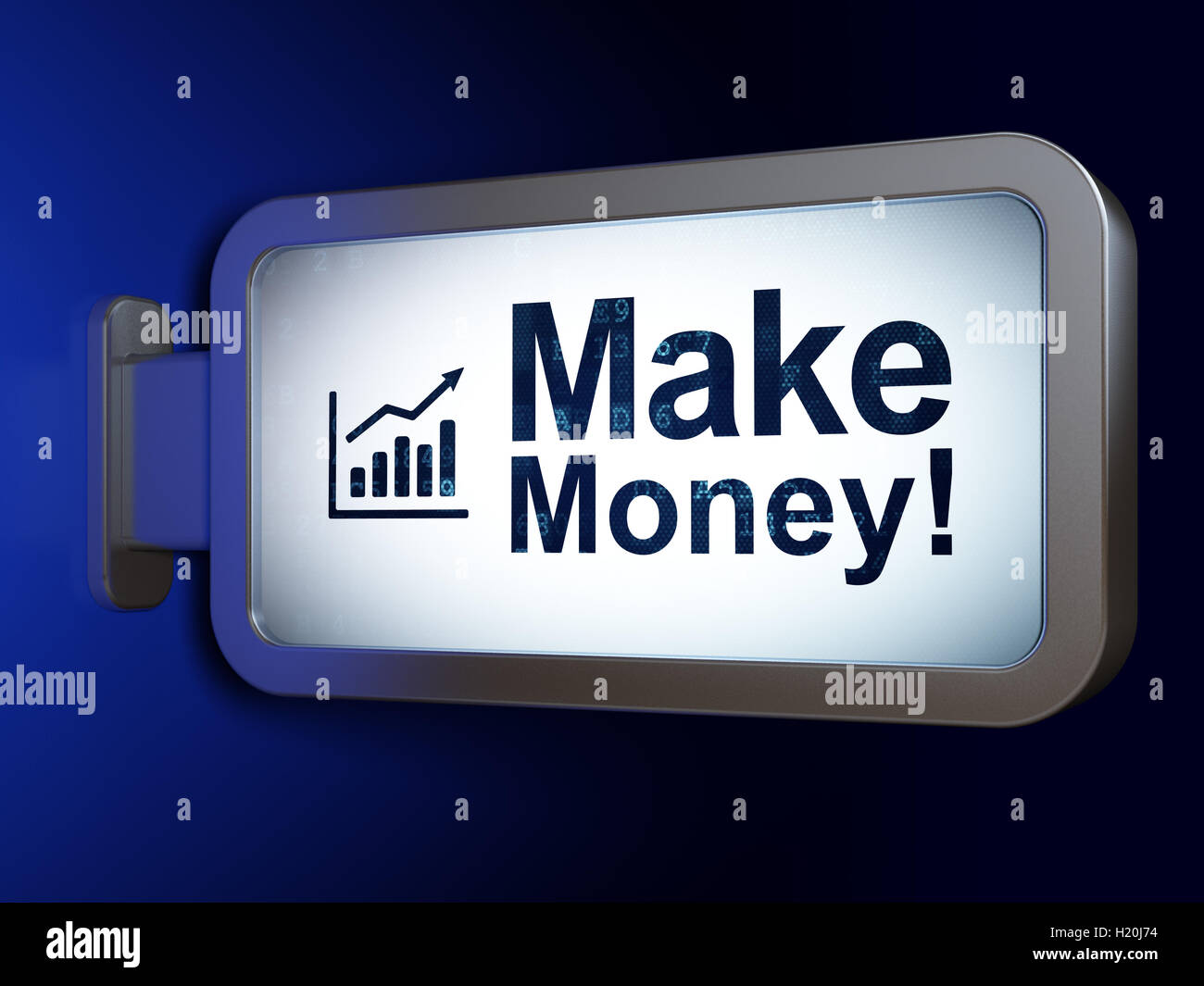 Business concept: Make Money! and Growth Graph on billboard background ...