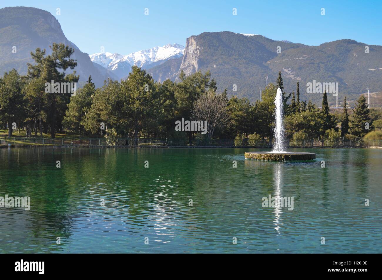 Beautiful lake in Litochoro Stock Photo - Alamy