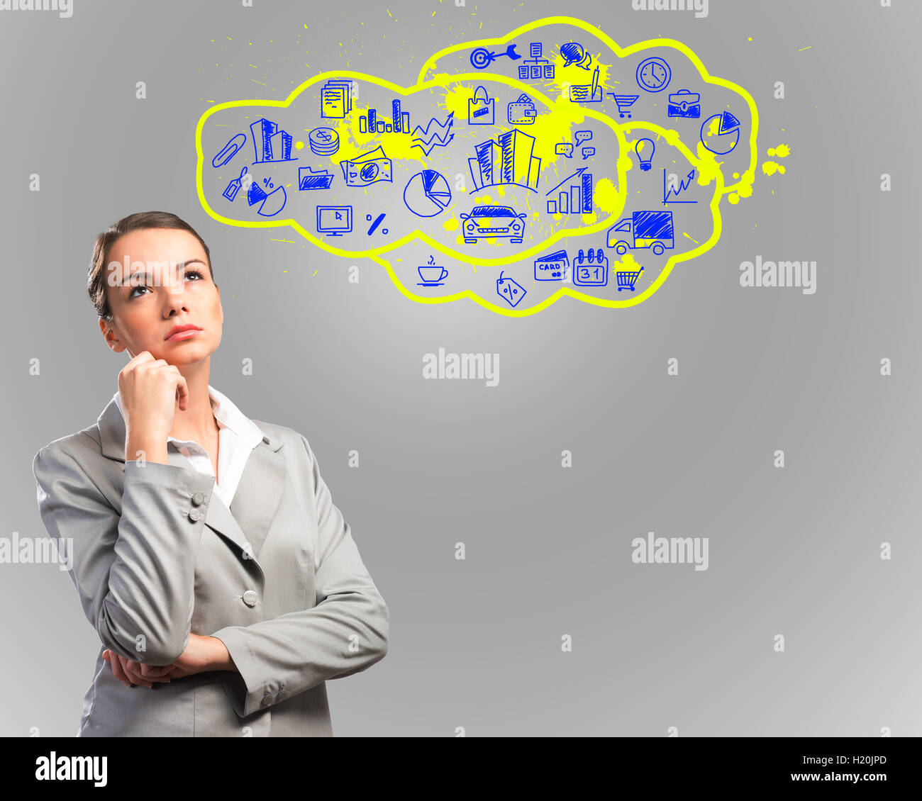 thinking business woman Stock Photo - Alamy