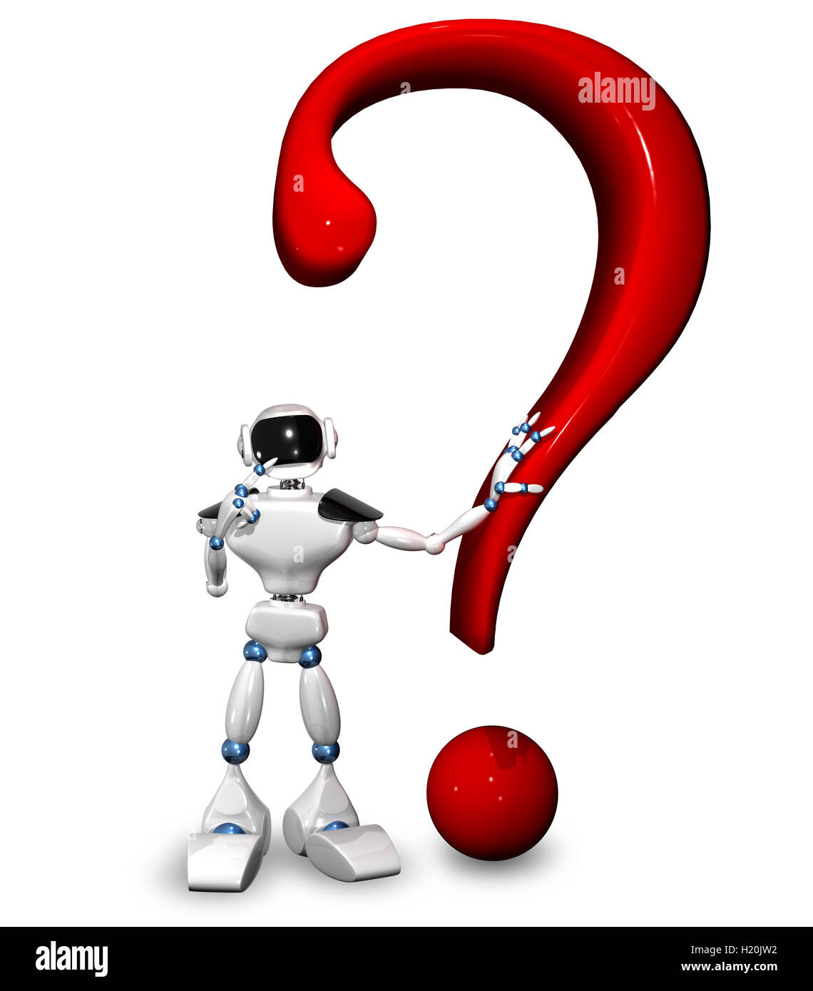 robot with a question mark Stock Photo - Alamy