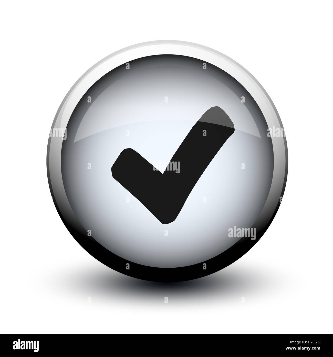 button tick black 2d Stock Photo - Alamy