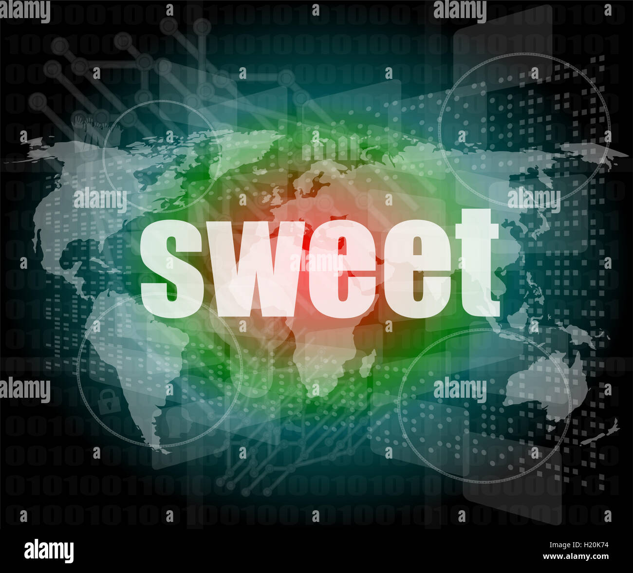 sweet words on digital touch screen interface Stock Photo - Alamy