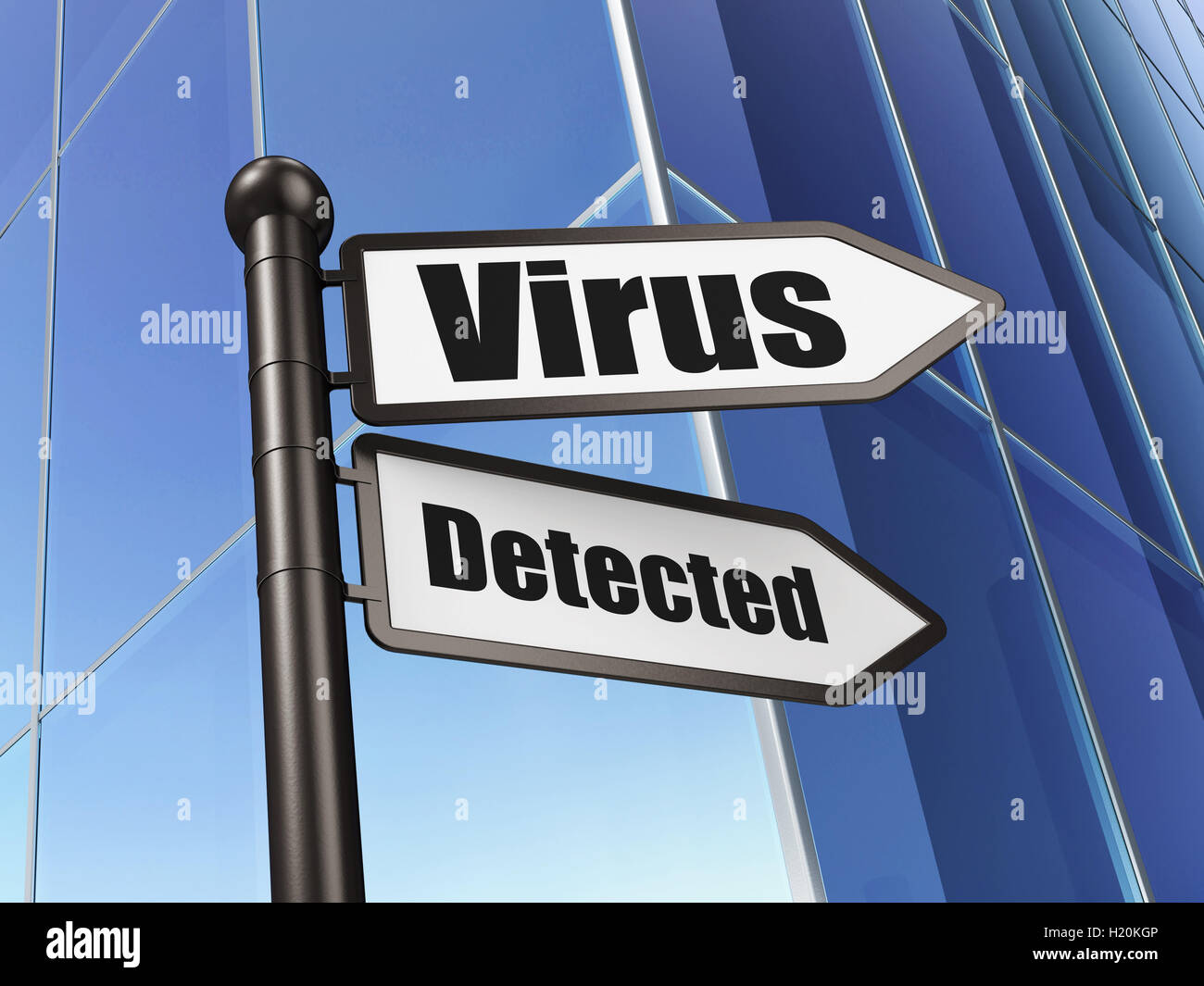 Safety concept: sign Virus Detected on Building background Stock Photo ...