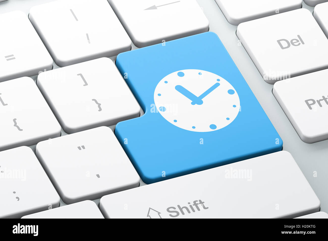 Timeline concept: Clock on computer keyboard background Stock Photo - Alamy