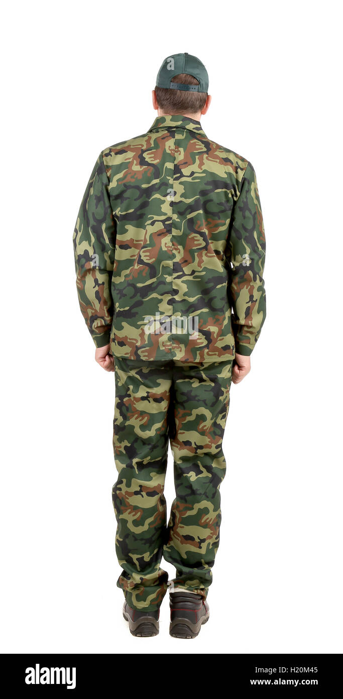Man in military suit back view Stock Photo - Alamy